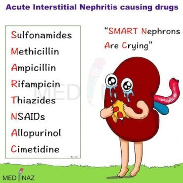 Acute interstitial nephritis causing drugs mnemonic